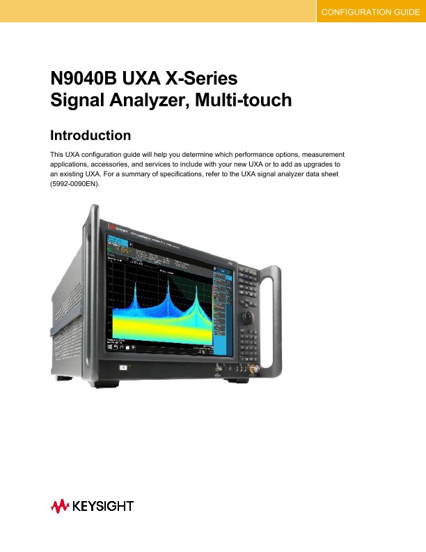 N9040B UXA X-Series Signal Analyzer, Multi-touch PDF Asset Page | Keysight